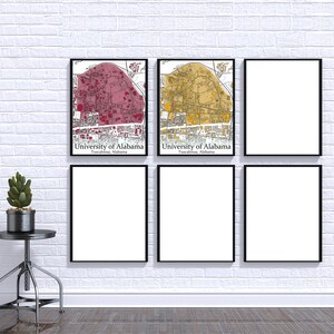 Colored Campus Map of University of Alabama and All Its Roads - Etsy UK