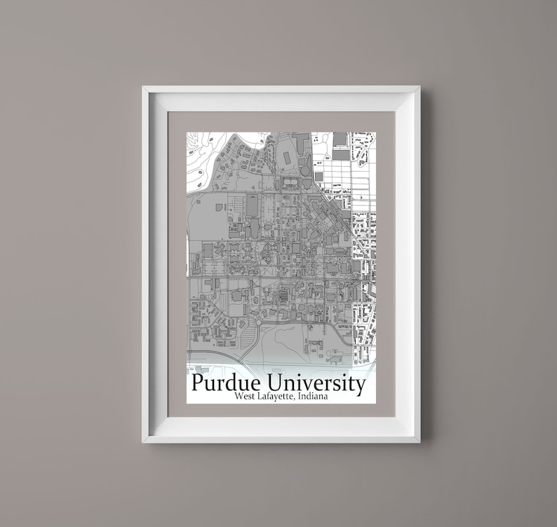 Colored Campus Map of Purdue University and All Its Roads - Etsy