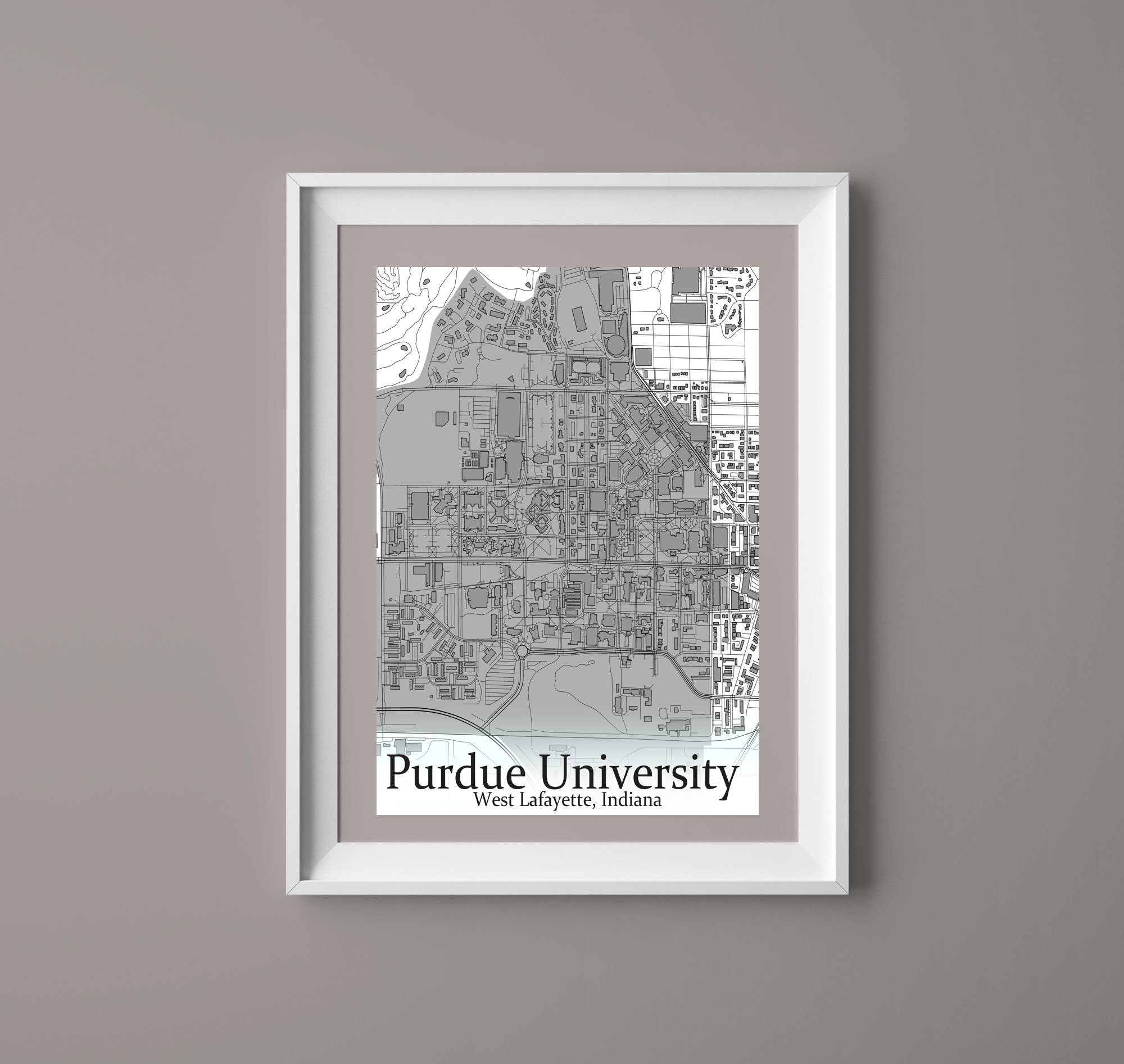 Colored Campus Map of Purdue University and All Its Roads - Etsy