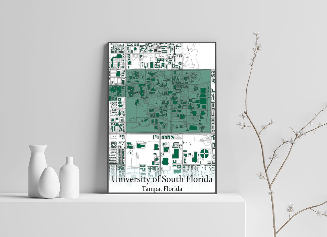 Colored Campus Map of USF University of South Florida and All - Etsy Canada