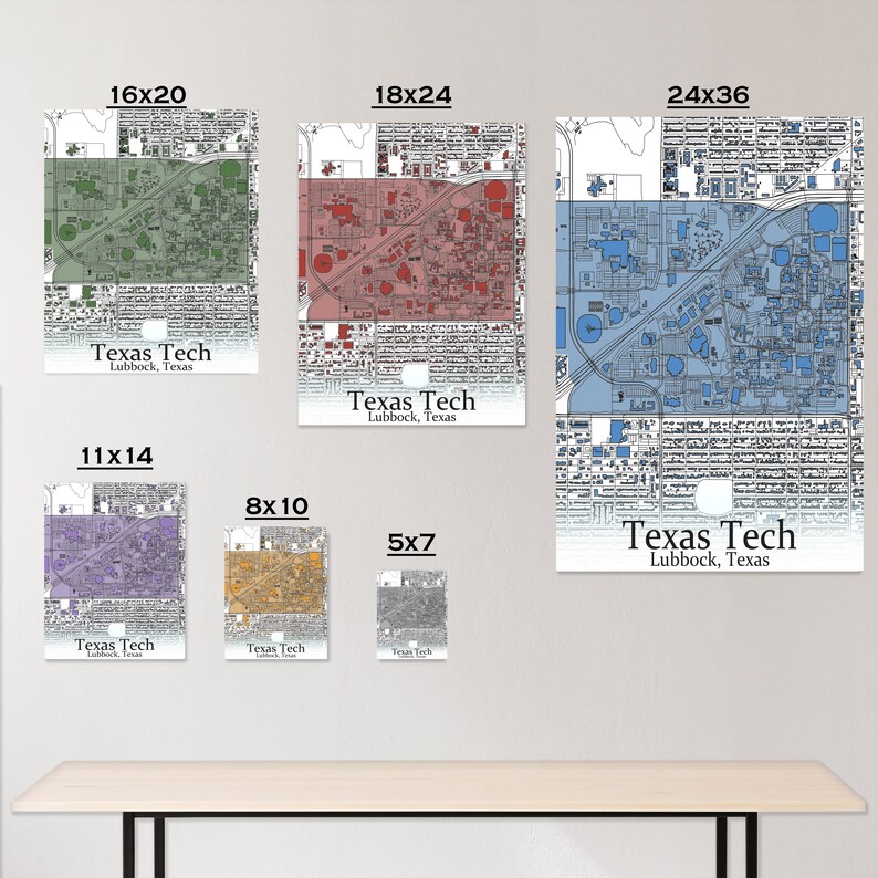 Colored Campus Map of Texas Tech University and All Its Roads - Etsy Canada