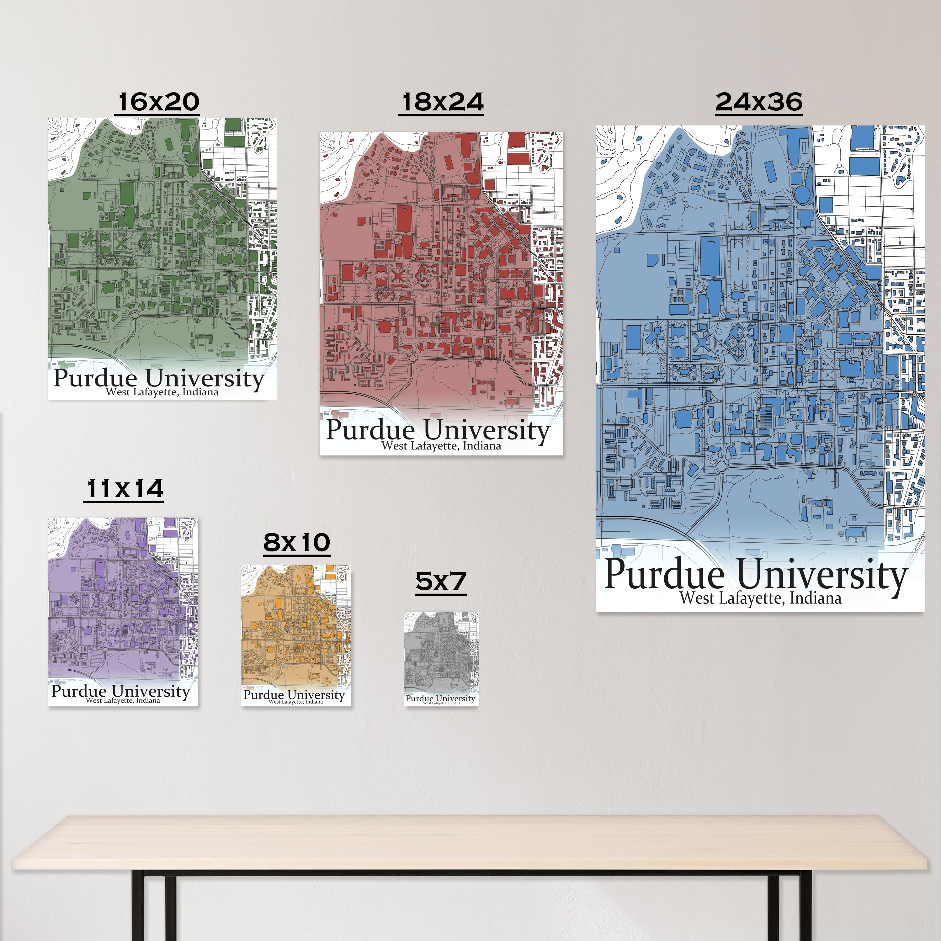 Colored Campus Map of Purdue University and All Its Roads - Etsy