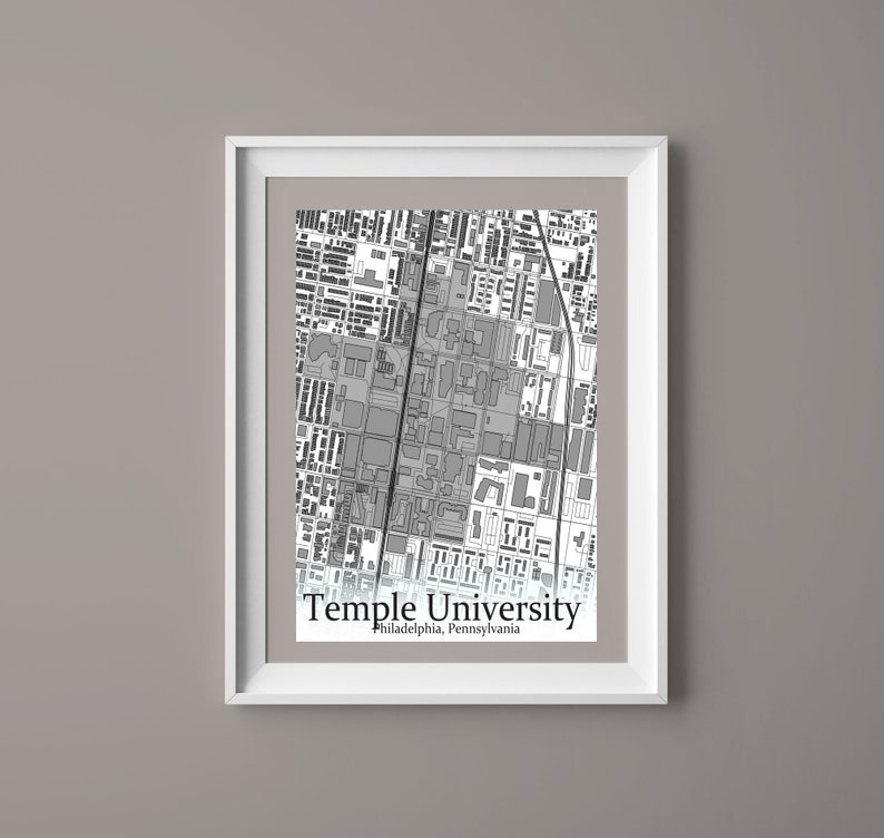 Colored Campus Map of Temple University and All Its Roads - Etsy Singapore