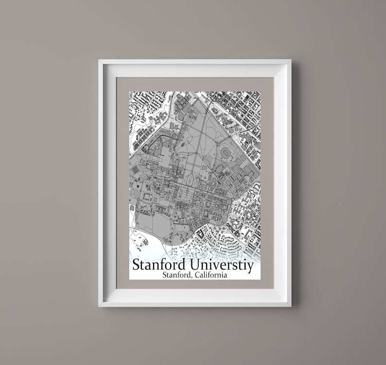 Colored Campus Map of Stanford University and All Its Roads - Etsy