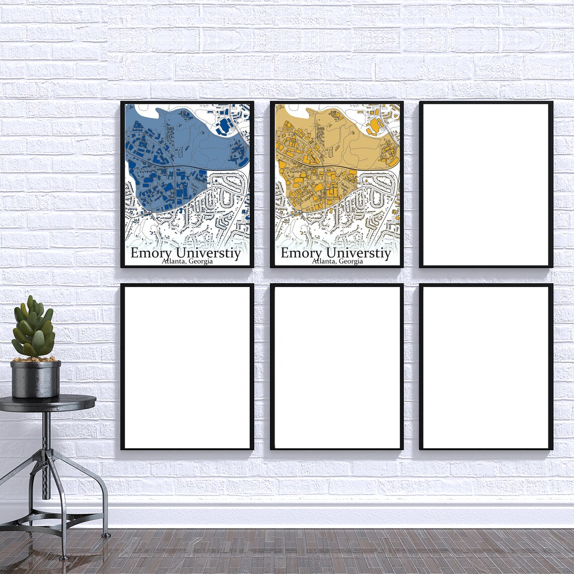 Colored Campus Map of Emory University and All Its Roads | Etsy