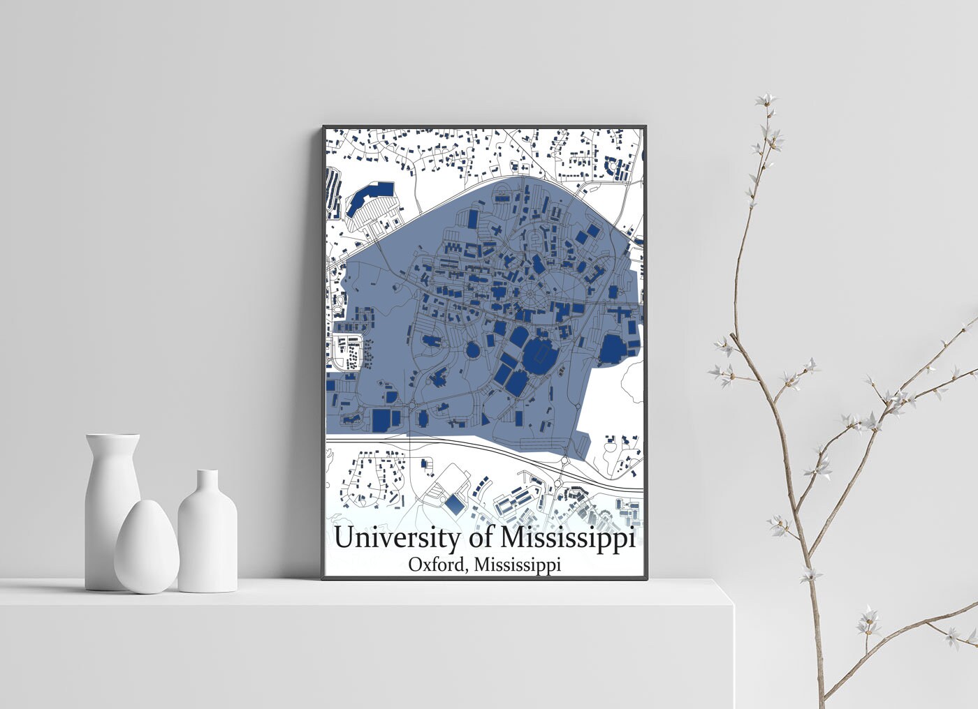 Colored Campus Map of Ole Miss University and All Its Roads - Etsy