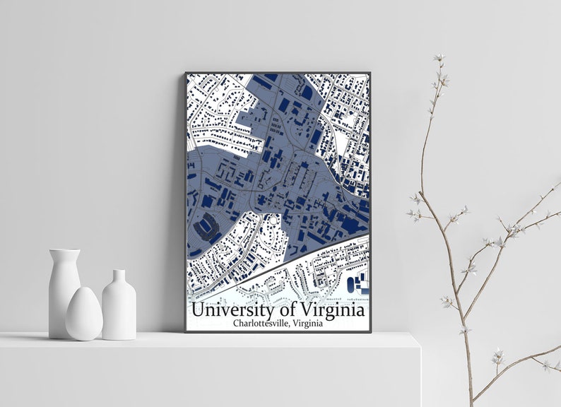 Colored Campus Map of University of Virginia and All Its Roads - Etsy UK