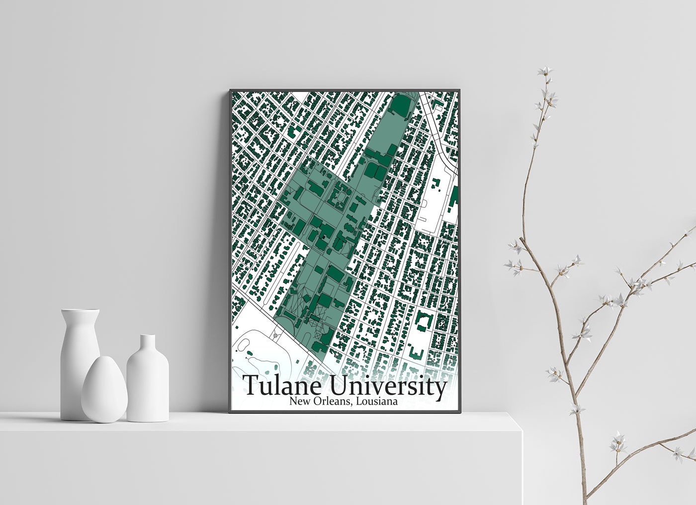 Colored Campus Map of Tulane University and All Its Roads - Etsy UK