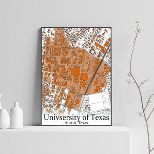 Colored Campus Map of University of Texas at Austin and All | Etsy
