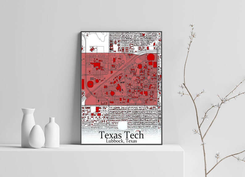 Colored Campus Map of Texas Tech University and All Its Roads - Etsy Canada