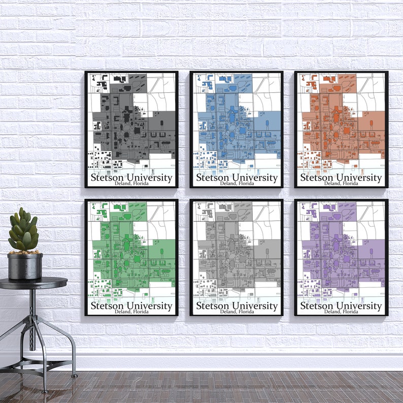 Colored Campus Map of Stetson University and All Its Roads - Etsy Canada
