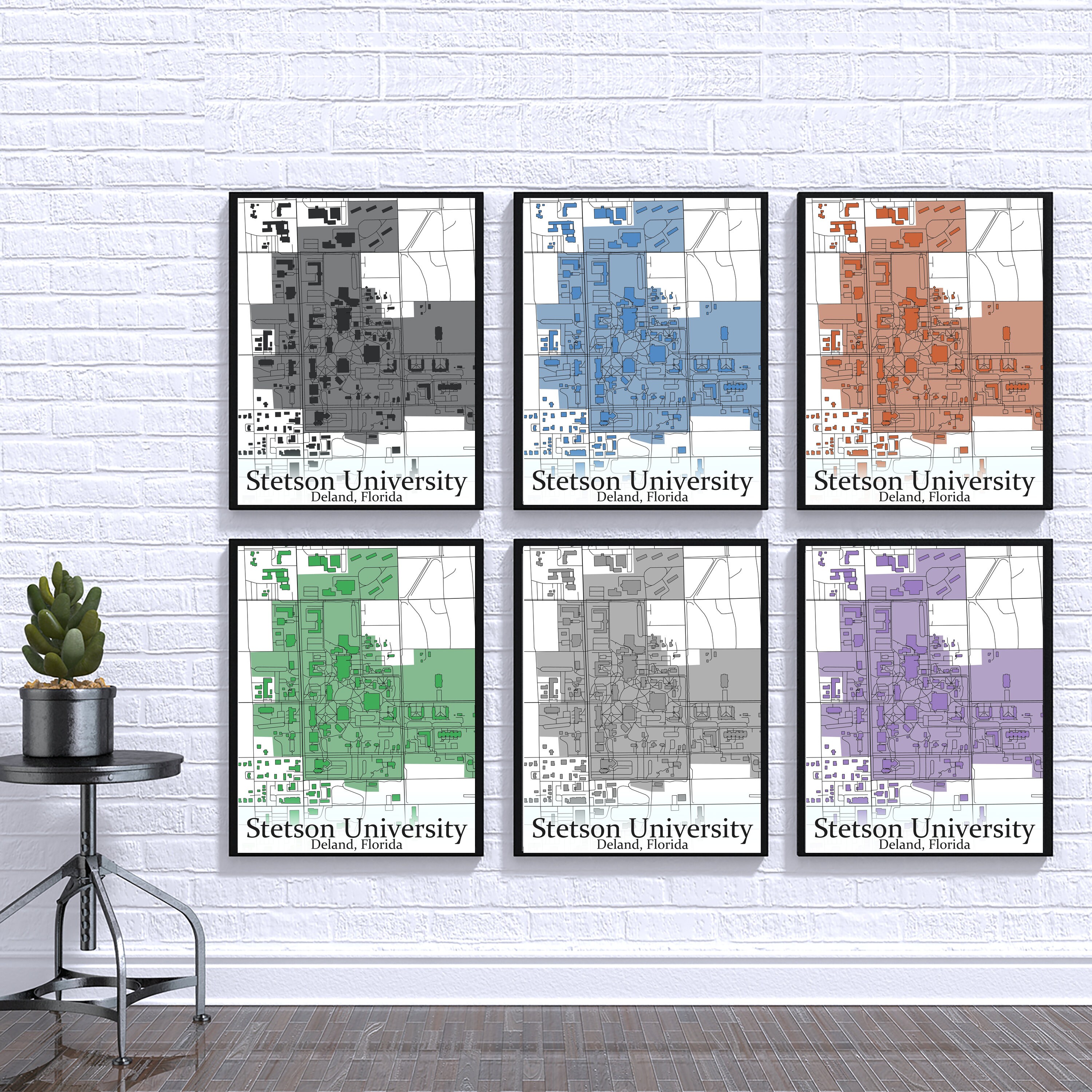 Colored Campus Map of Stetson University and All Its Roads - Etsy