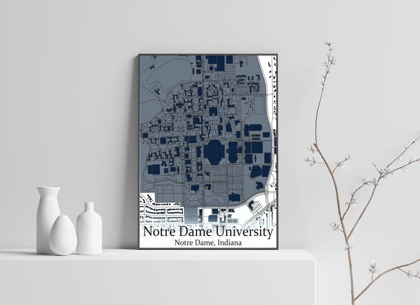 Colored Campus Map of Notre Dame University Campus and All Its Roads - Etsy