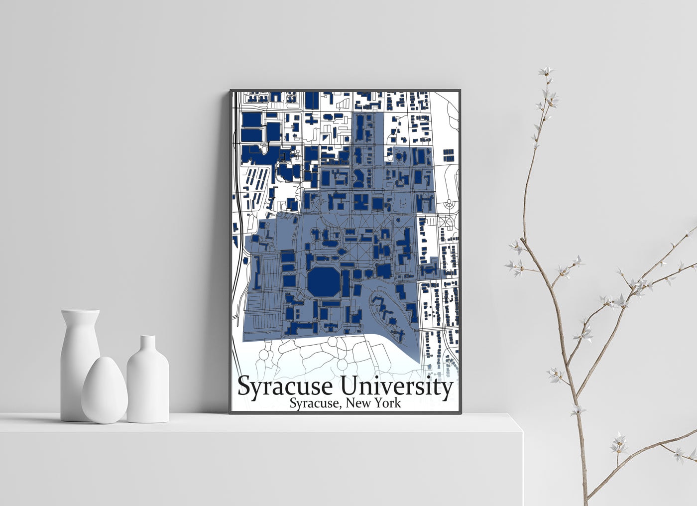 Colored Campus Map of Syracuse University and All Its Roads - Etsy