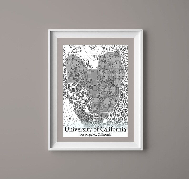 Colored Campus Map of UCLA University and All Its Roads | Etsy