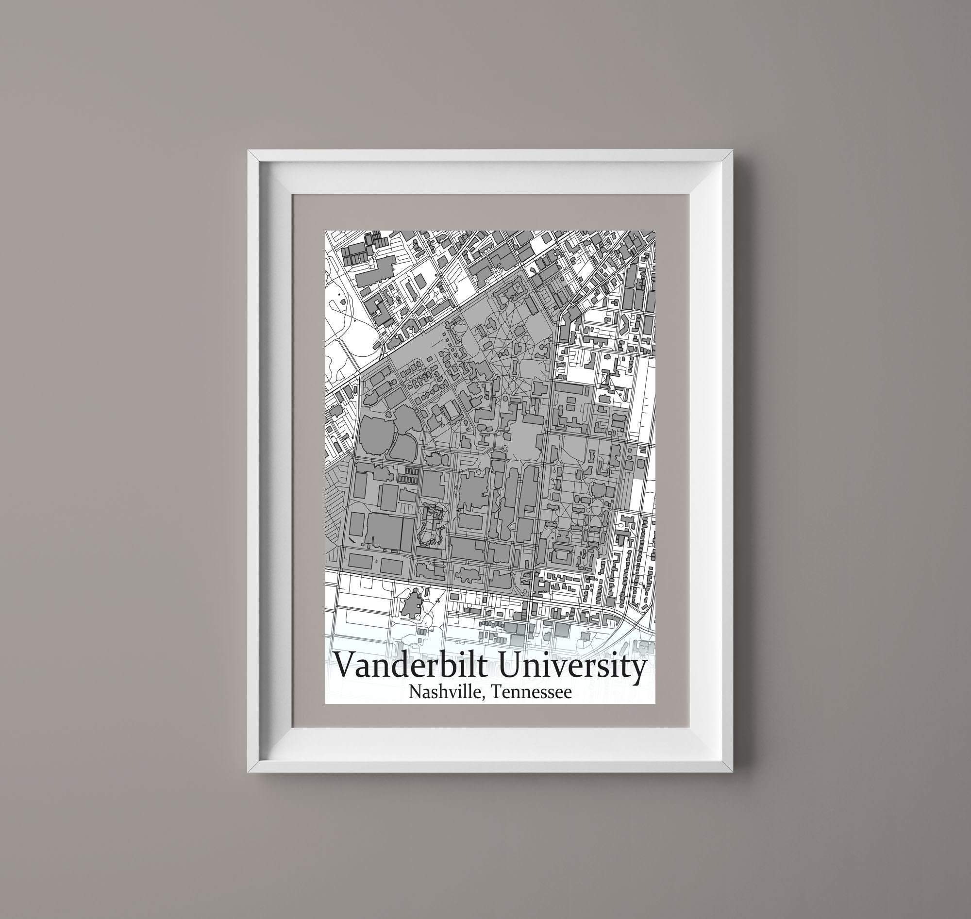 Colored Campus Map of Vanderbilt University and All Its Roads - Etsy