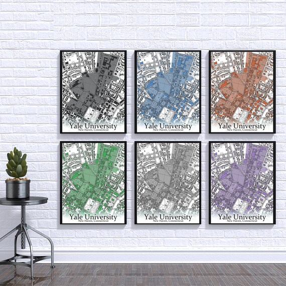 Colored Campus Map of Yale University and All Its Roads | Etsy
