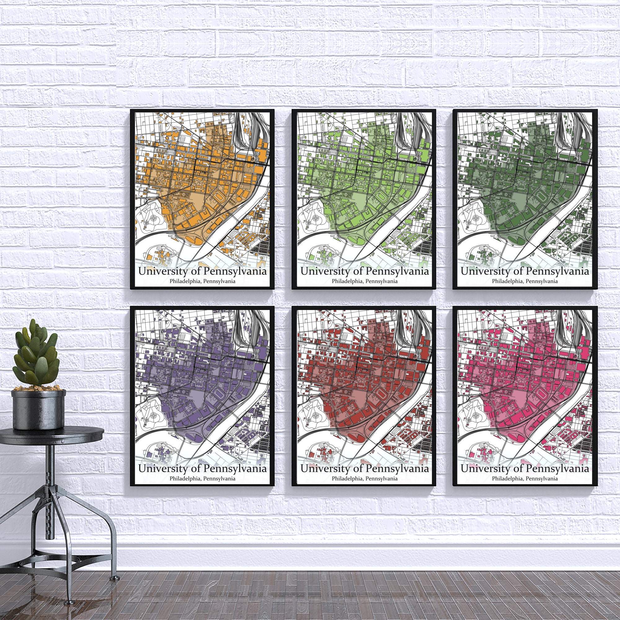 Colored Campus Map of University of Pennsylvania and All Its - Etsy