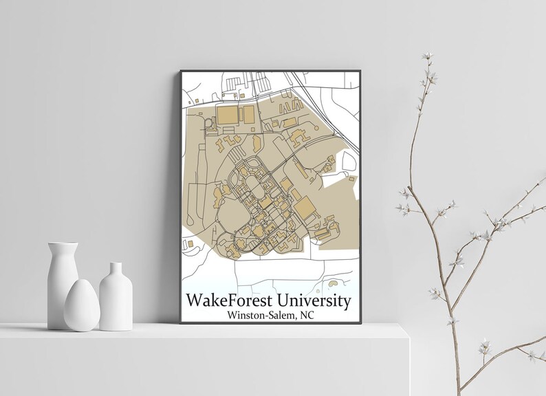 Colored Campus Map of Wake Forest University and All Its Roads - Etsy