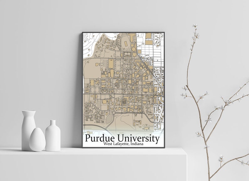 Colored Campus Map of Purdue University and All Its Roads - Etsy