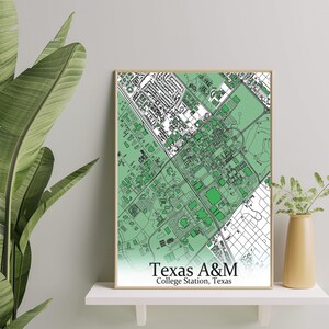 Colored Campus Map of Texas A&M University and All Its Roads | Etsy