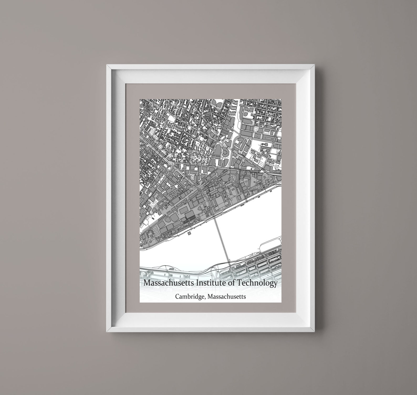 Colored Map of MIT Campus Map and All Its Roads - Etsy