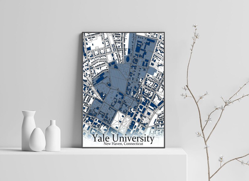 Colored Campus Map of Yale University and All Its Roads | Etsy