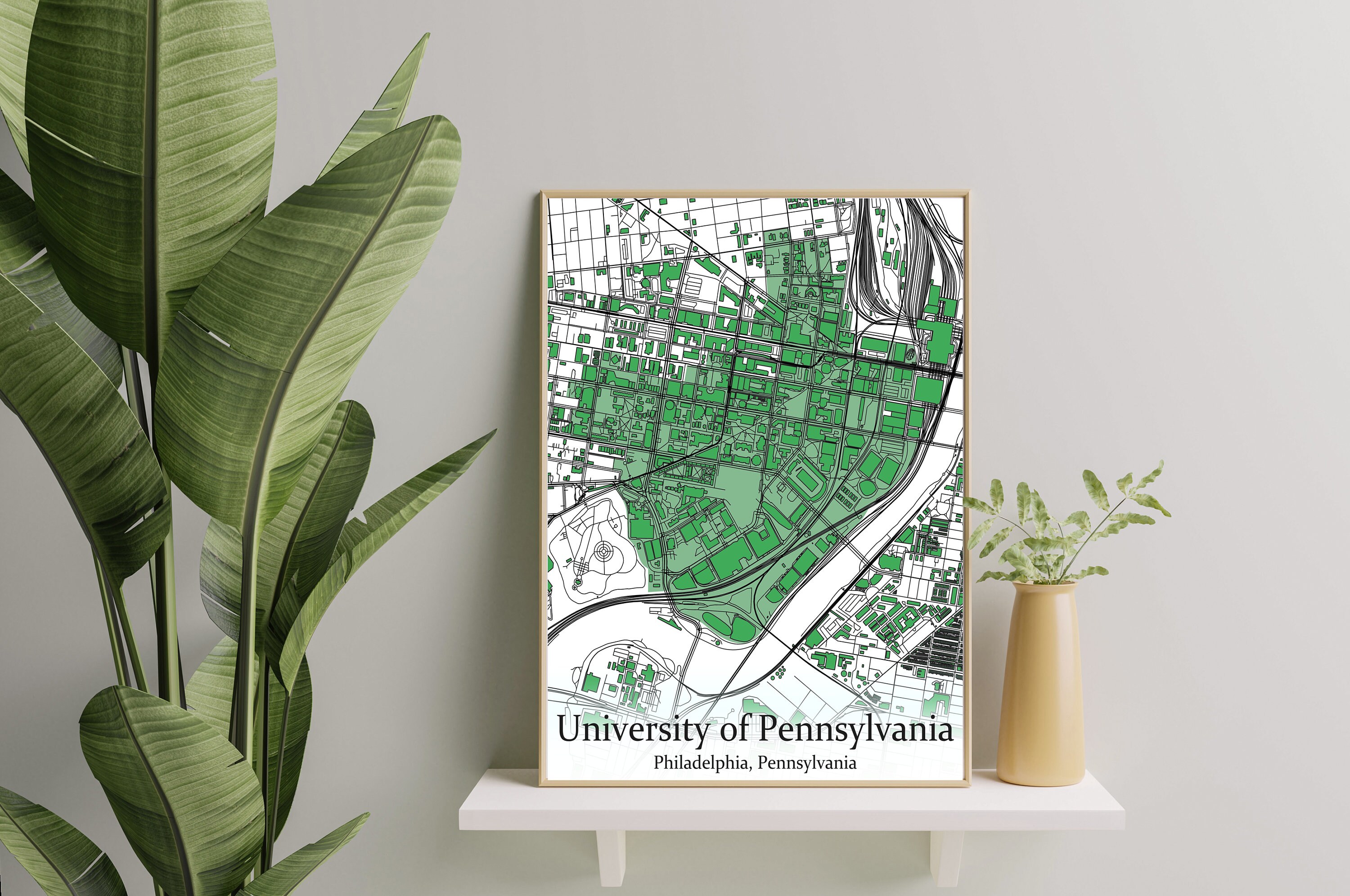 Colored Campus Map of University of Pennsylvania and All Its - Etsy