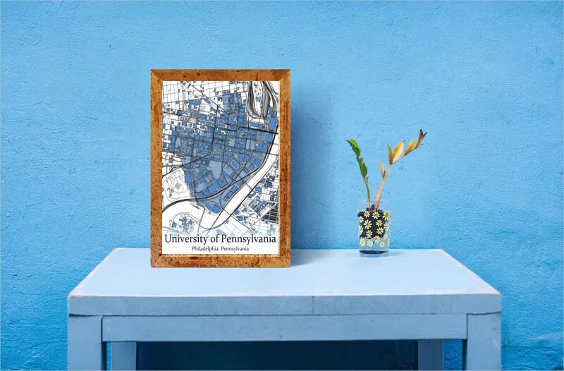 Colored Campus Map of University of Pennsylvania and All Its - Etsy