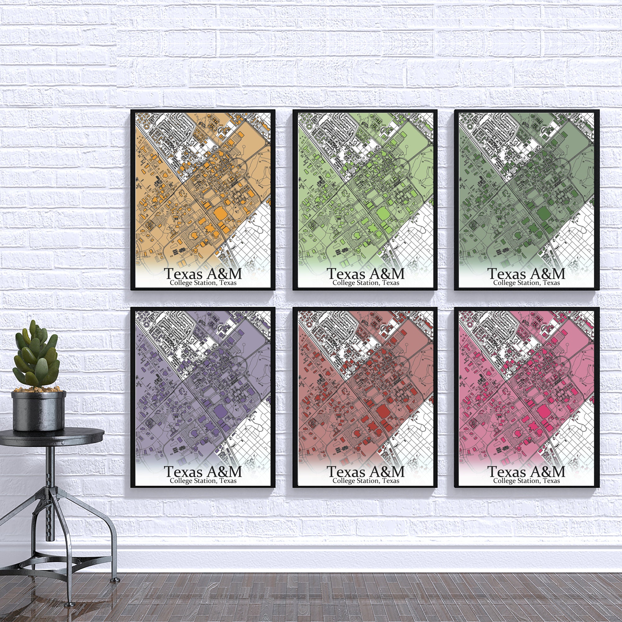 Colored Campus Map of Texas A&M University and All Its Roads - Etsy