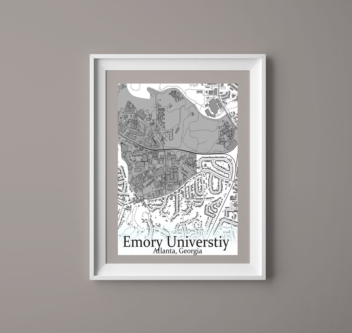 Colored Campus Map of Emory University and All Its Roads - Etsy