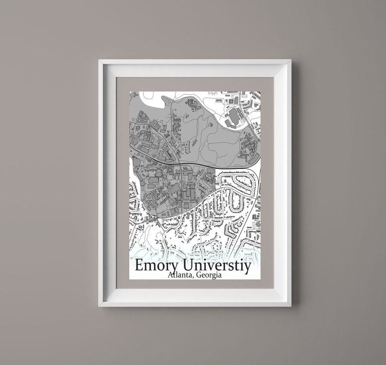 Colored Campus Map of Emory University and All Its Roads - Etsy