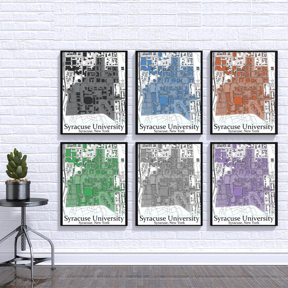 Colored Campus Map of Syracuse University and All Its Roads - Etsy UK