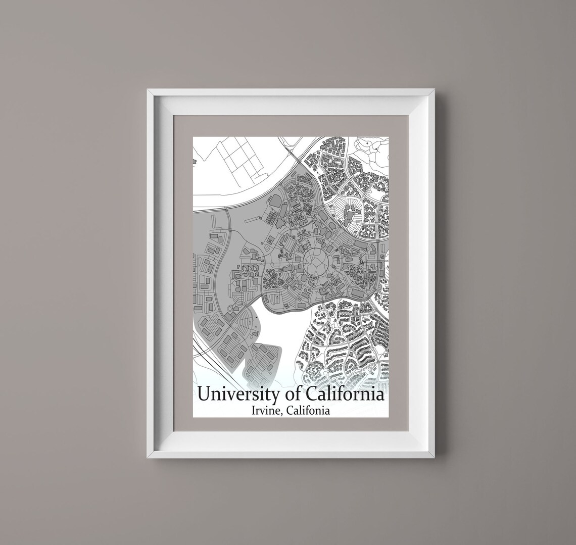 Colored Campus Map of University of California Irvine and All Its Roads ...