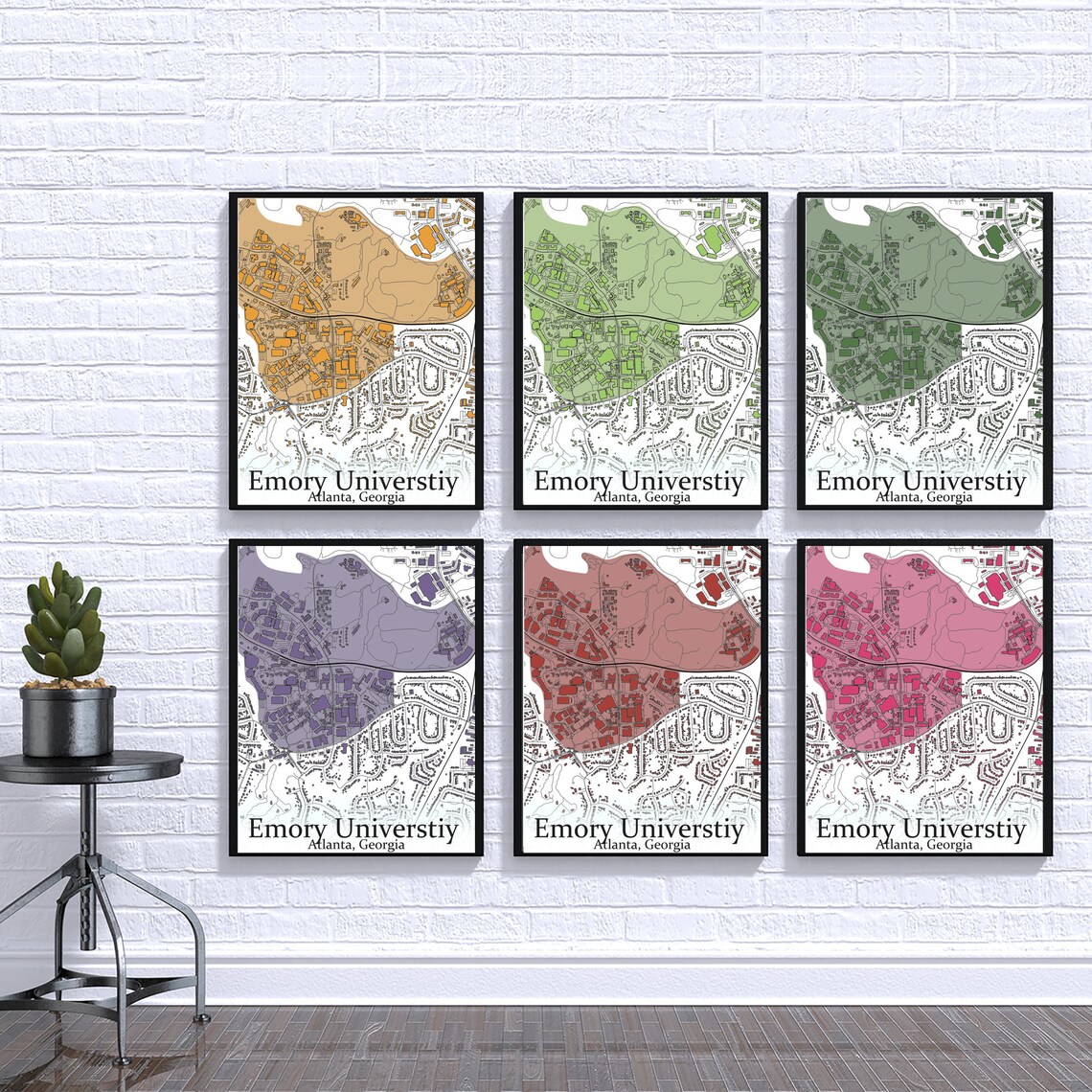 Colored Campus Map of Emory University and All Its Roads - Etsy
