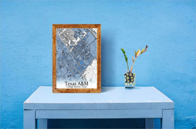 Colored Campus Map of Texas A&M University and All Its Roads | Etsy