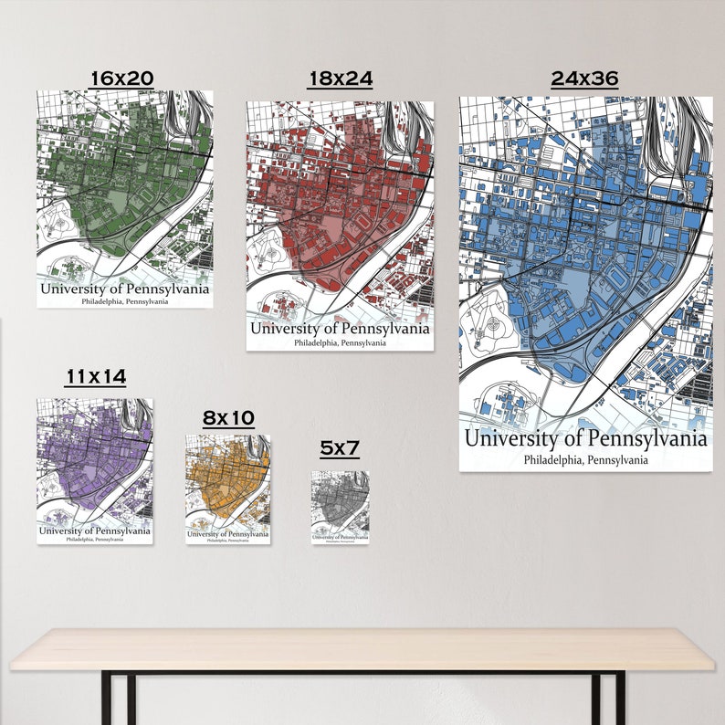 Colored Campus Map of University of Pennsylvania and All Its | Etsy