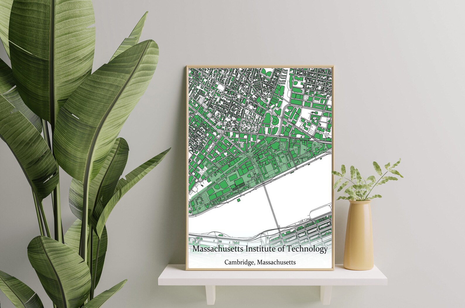 Colored Map of MIT Campus Map and All Its Roads - Etsy