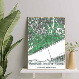 Colored Map of MIT Campus Map and All Its Roads - Etsy