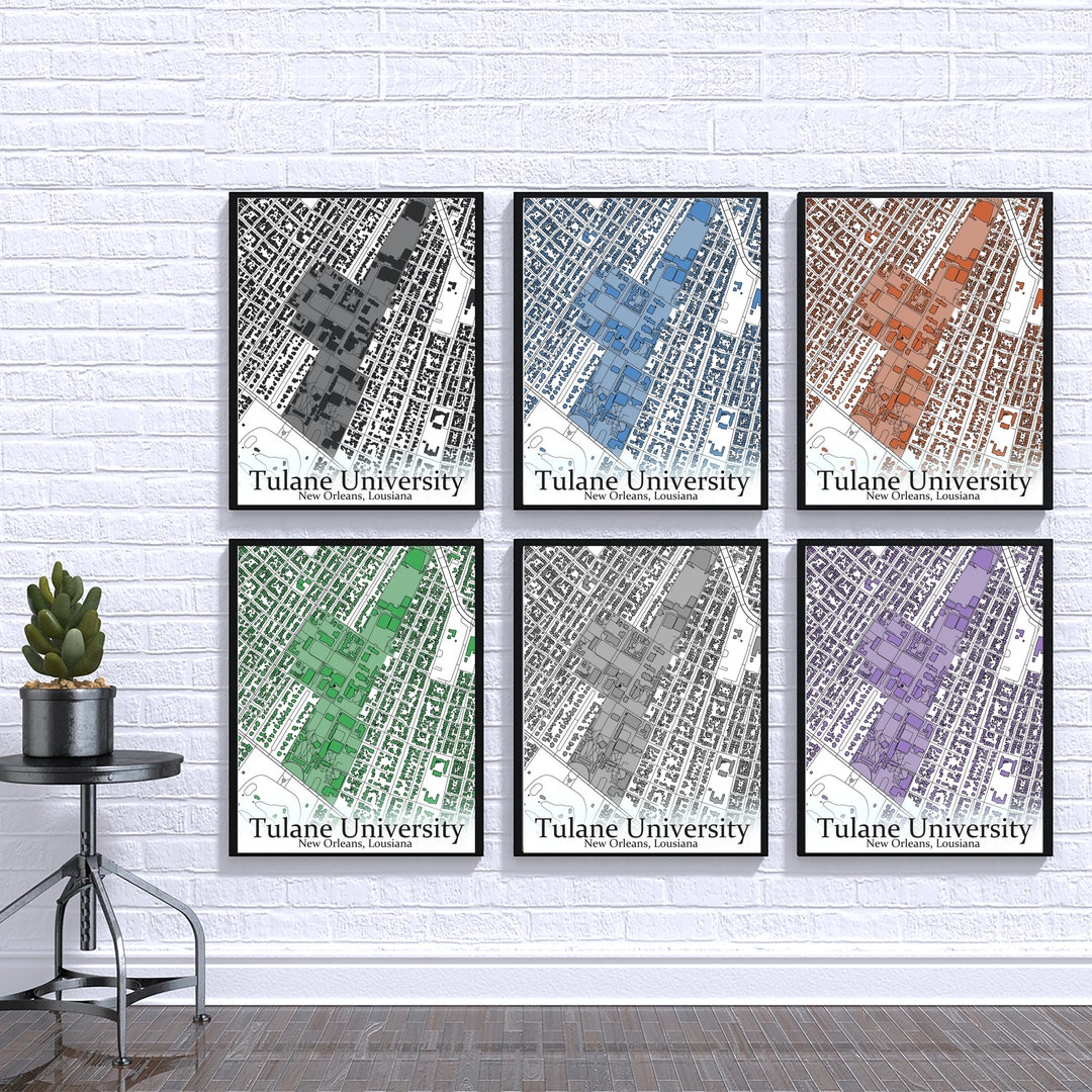 Colored Campus Map of Tulane University and All Its Roads - Etsy