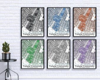 Tulane Campus Map - Etsy Australia