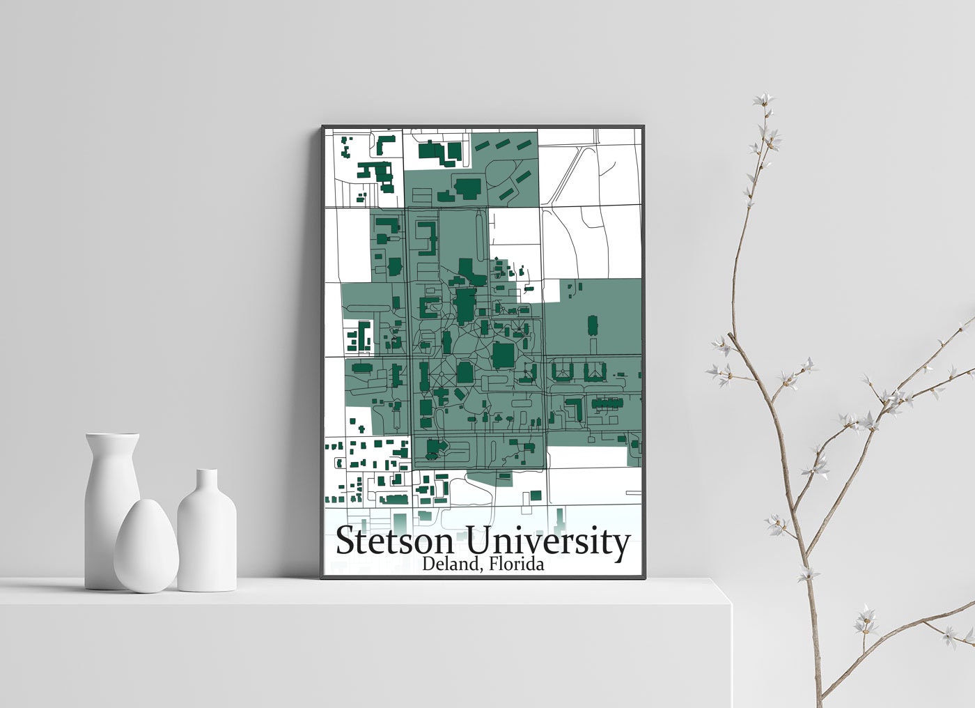 Colored Campus Map of Stetson University and All Its Roads - Etsy Singapore