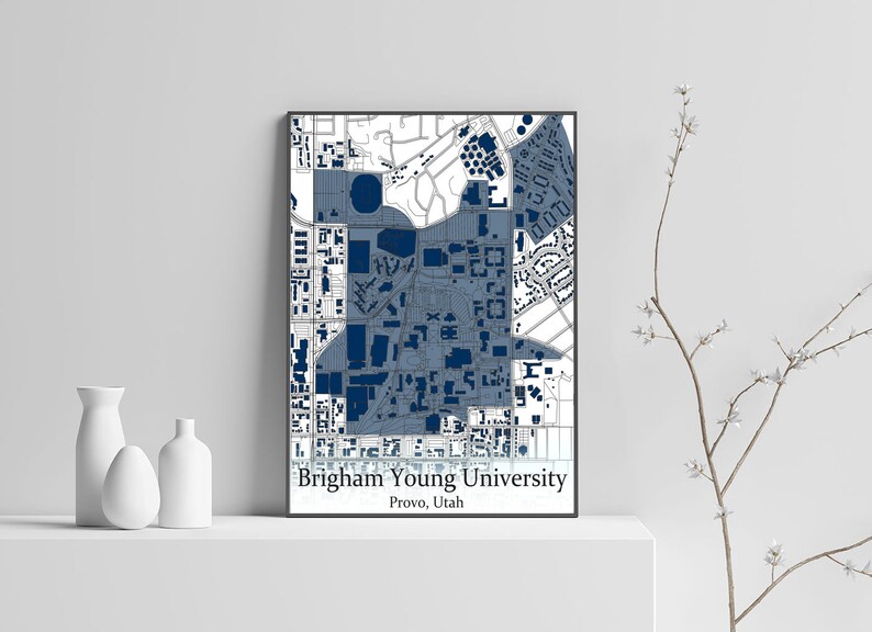 Colored Map of Brigham Young University and All Its Roads - Etsy