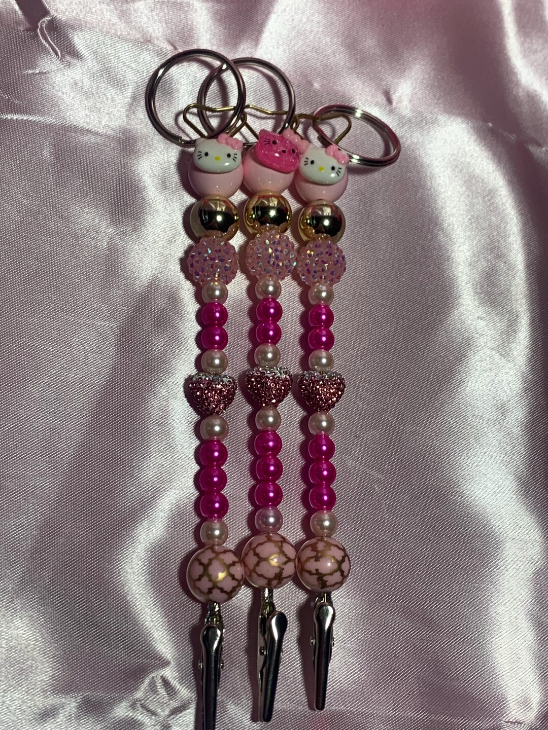 Hello Kitty Card Clip Keychain - Etsy