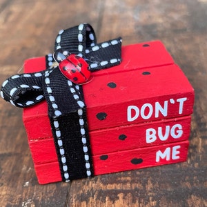 MINIATURE Book Stack/ladybugs - Etsy