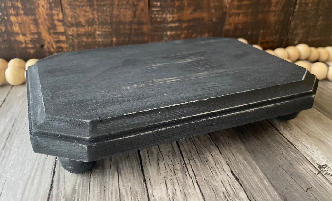 Black Distressed Wood Riser With Cut Corners, Display Stand, 5" X 7" - Etsy