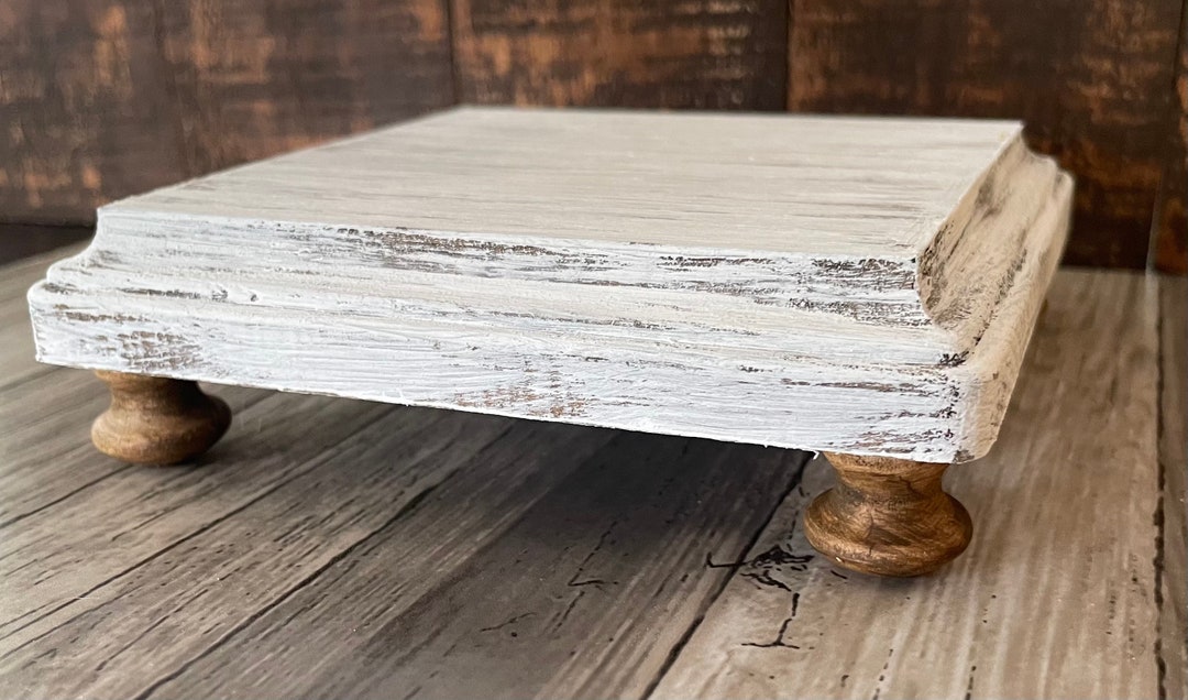 Wood Riser, Display Stand, 5 Square, Stained Legs - Etsy