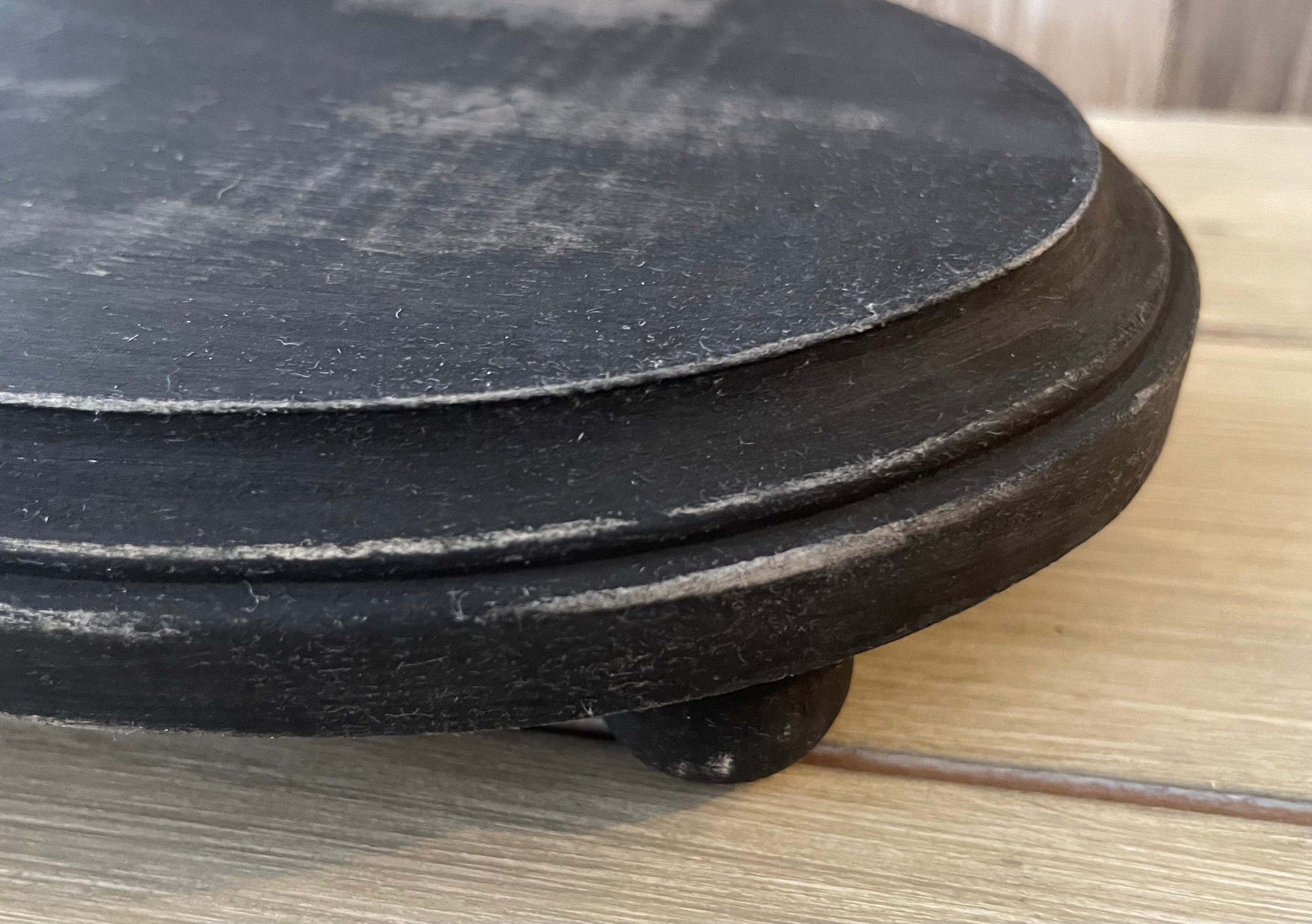 Wood Riser Display Stand Distressed Black 7 Oval - Etsy