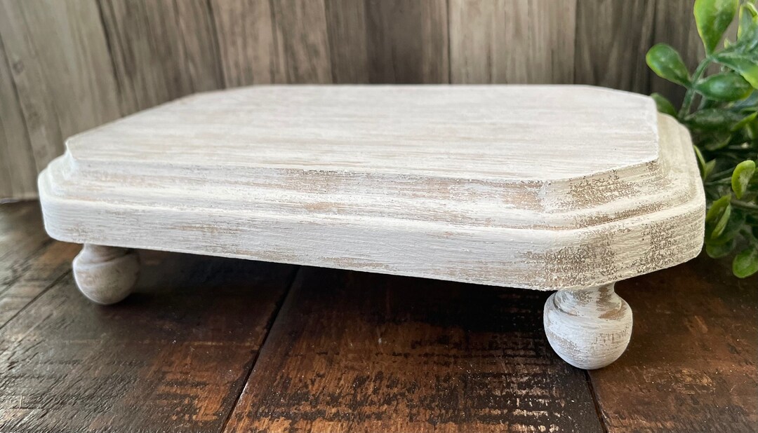 White Distressed Wood Riser Display Stand 5 X 7 - Etsy