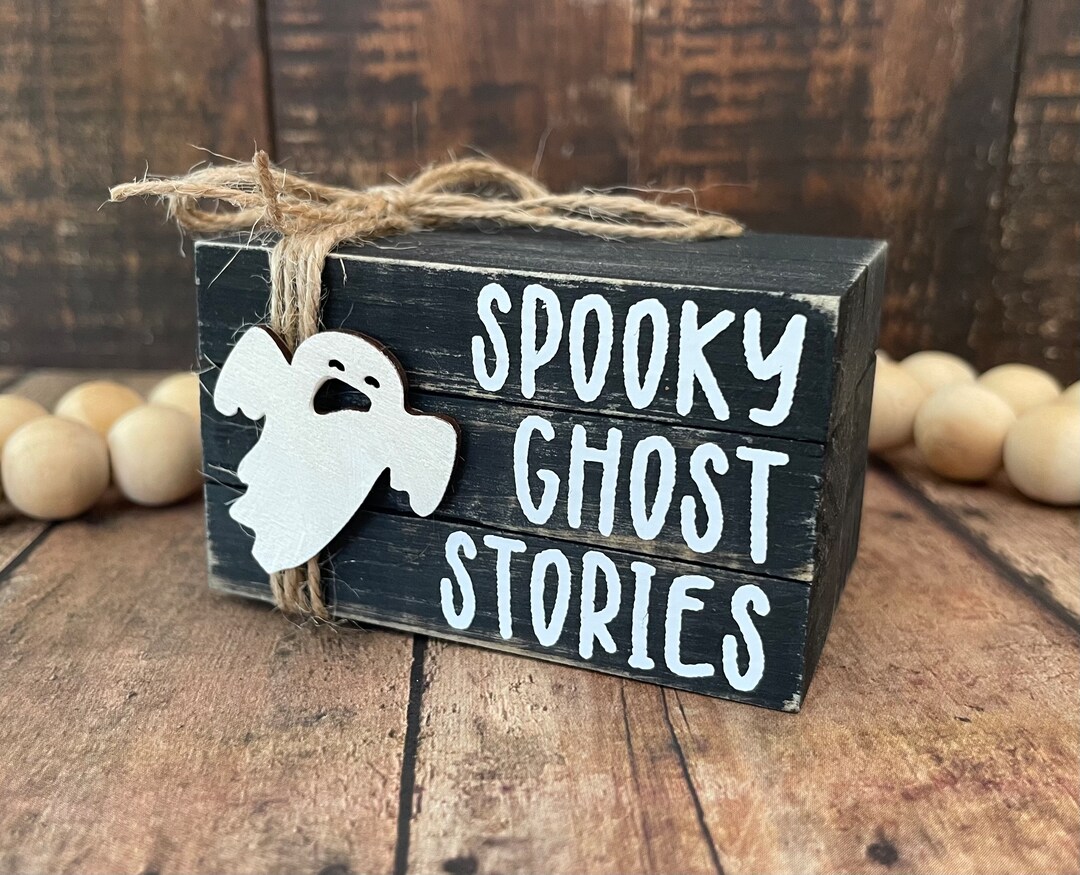 Halloween Book Stack, Ghost Book Stack, Ghost Stories - Etsy